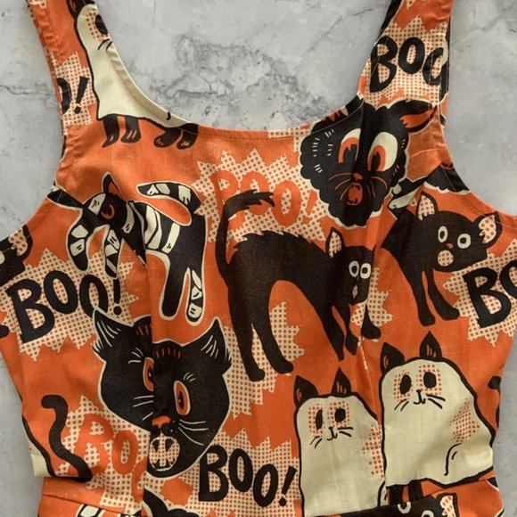 Retrolicious | Dresses | Nwt Retrolicious Scaredy Cat Skater Dress ...